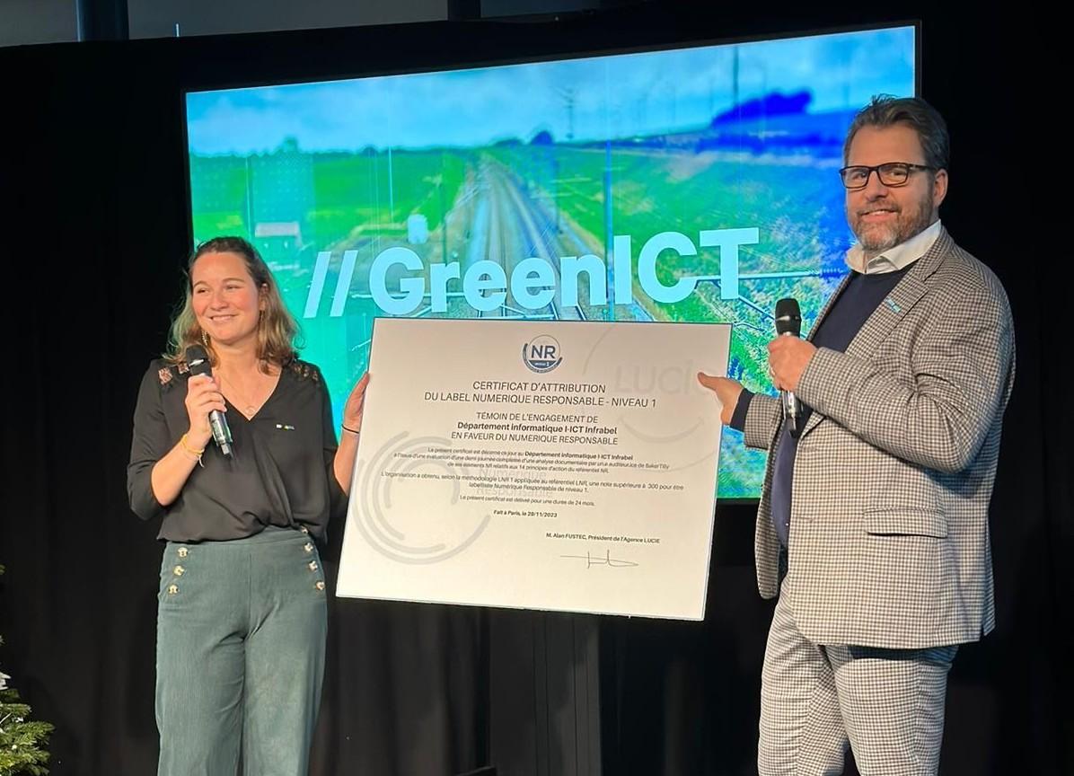 Onze inspanningen beloond met het Sustainable IT label Infrabel